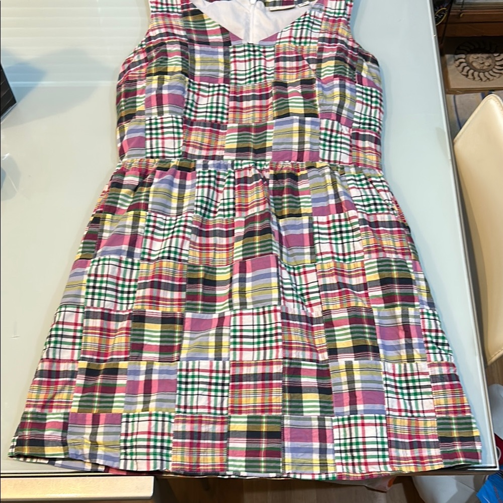 Classic Madras Patchwork Cotton Sleeveless Dress L.L.… - Gem
